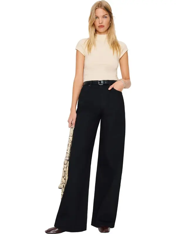 REFORMATION Cary High Rise Wide Leg Jeans - Black