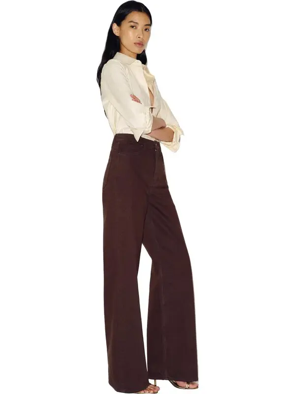 REFORMATION Cary High Rise Wide Leg Jeans - Brown