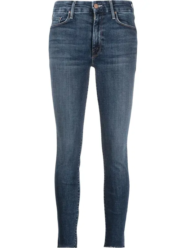 MOTHER Distressed Skinny Jeans - Blue