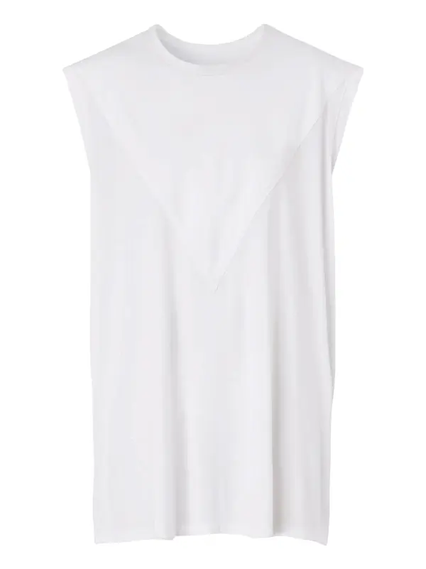 Burberry Panel Detail Sleeveless Top - White