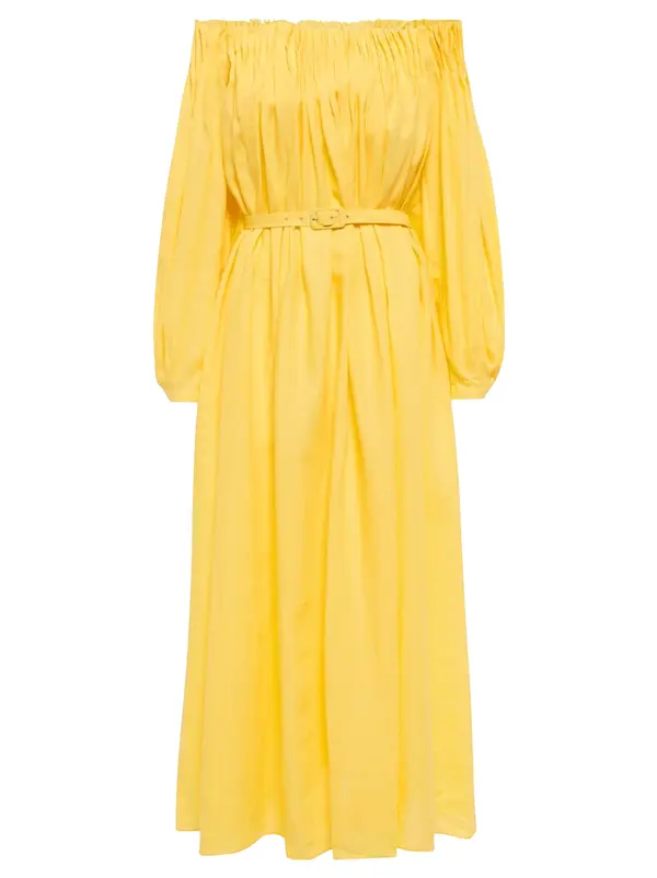 Gabriela Hearst Martha Off-shoulder Maxi Dress - Yellow