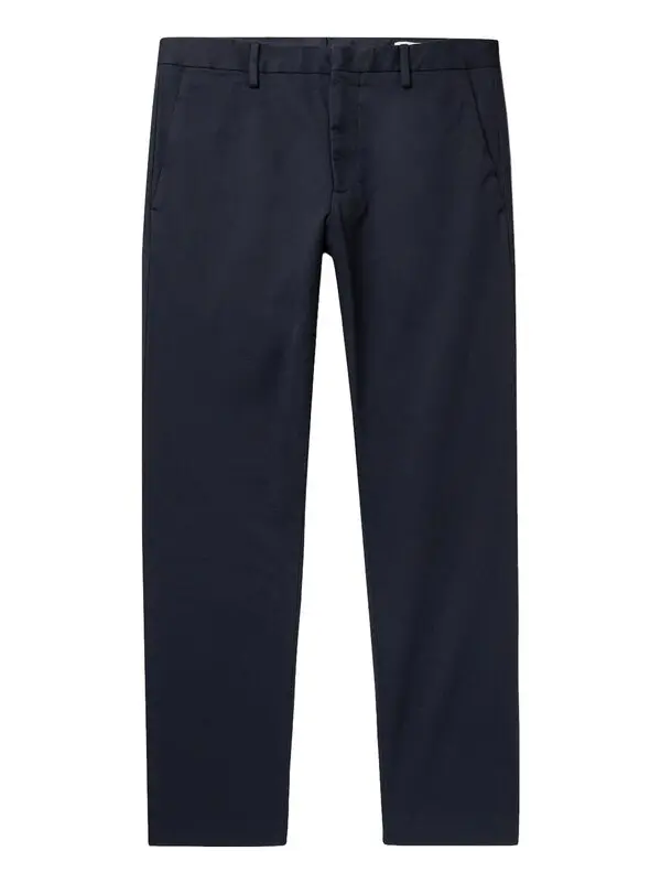 Nn07 Theo Tapered Stretch Organic Cotton-twill Chinos - Blue