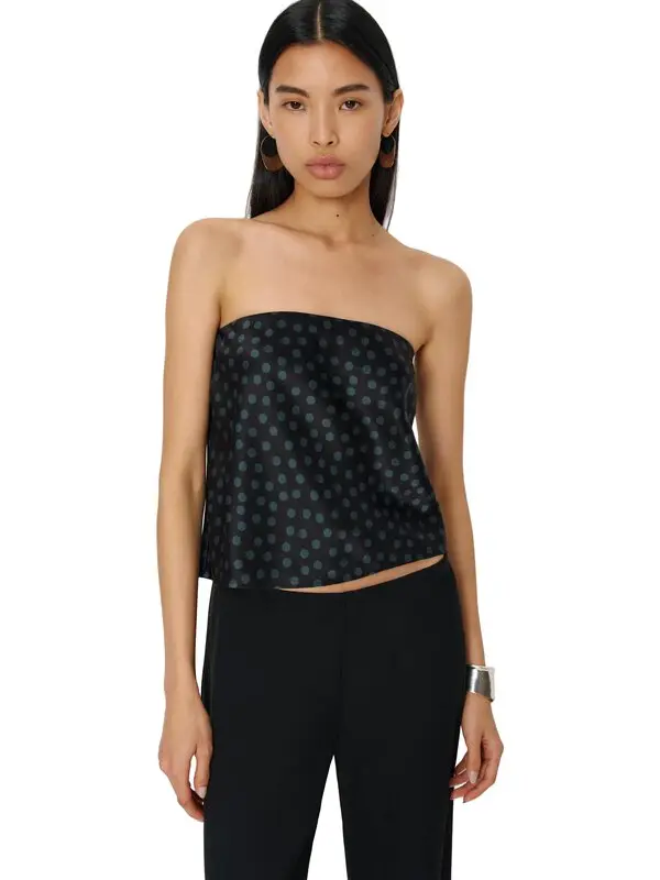 REFORMATION Spritz Silk Strapless Top - Black