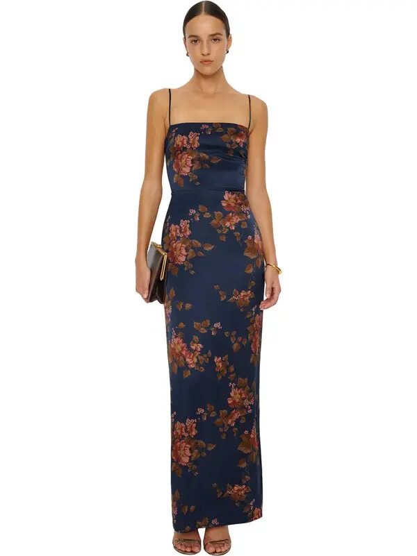 REFORMATION Frankie Silk Dress - Blue