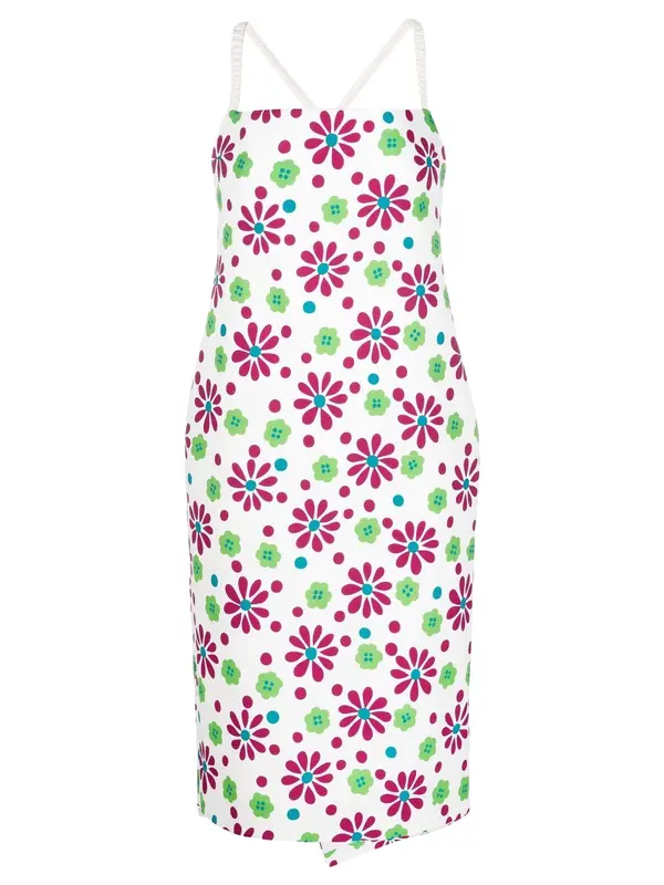 Saint Laurent Floral-print Knee-length Dress - White