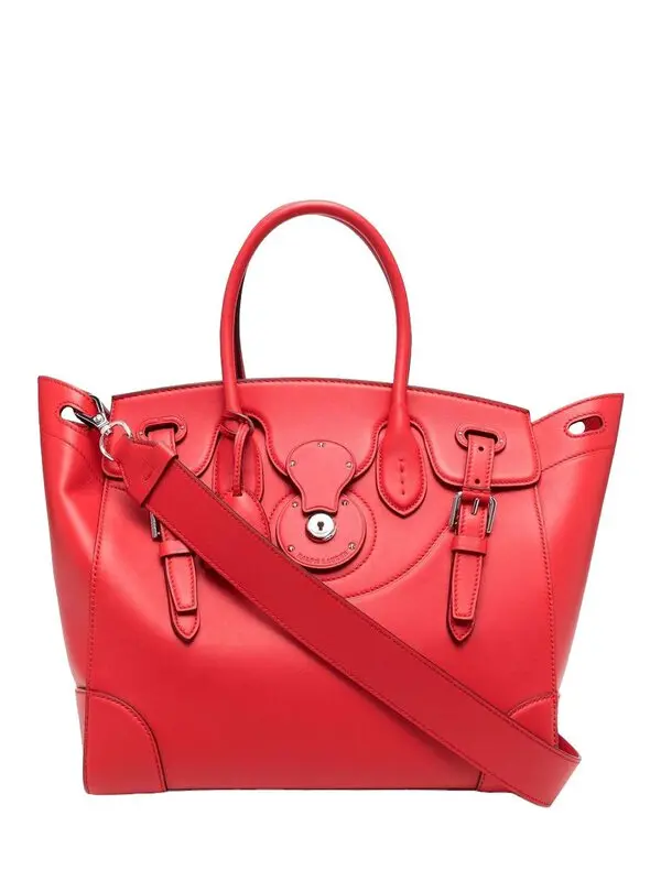 Ralph Lauren Buckle-fastening Panelled Tote - Red