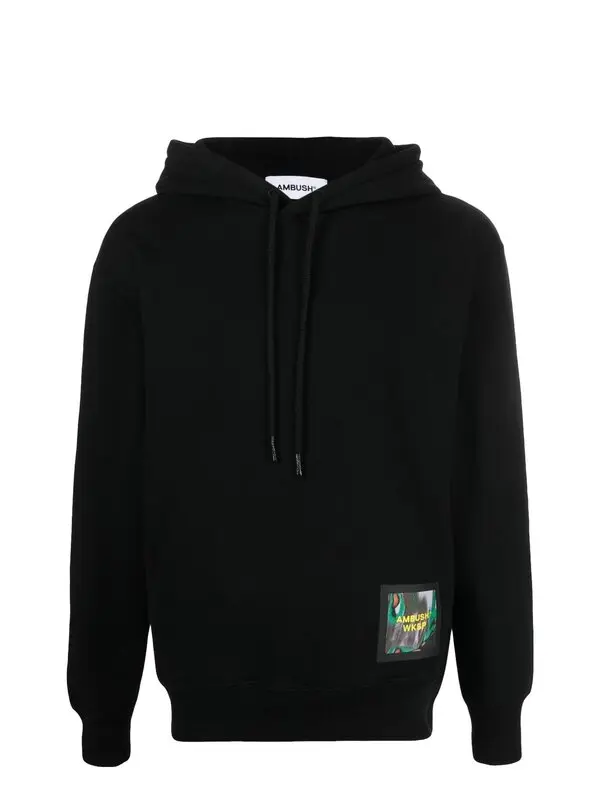 AMBUSH Logo-patch Hoodie - Black