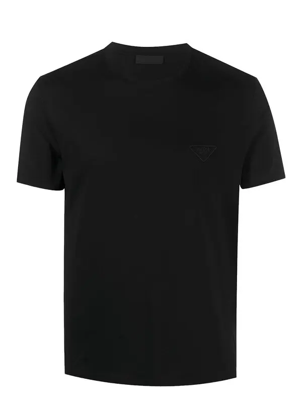Prada Logo-embroidered Cotton T-shirt - Black