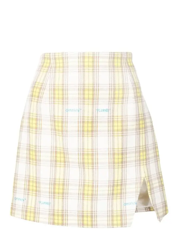 Off-White Check-print Mini Skirt - White