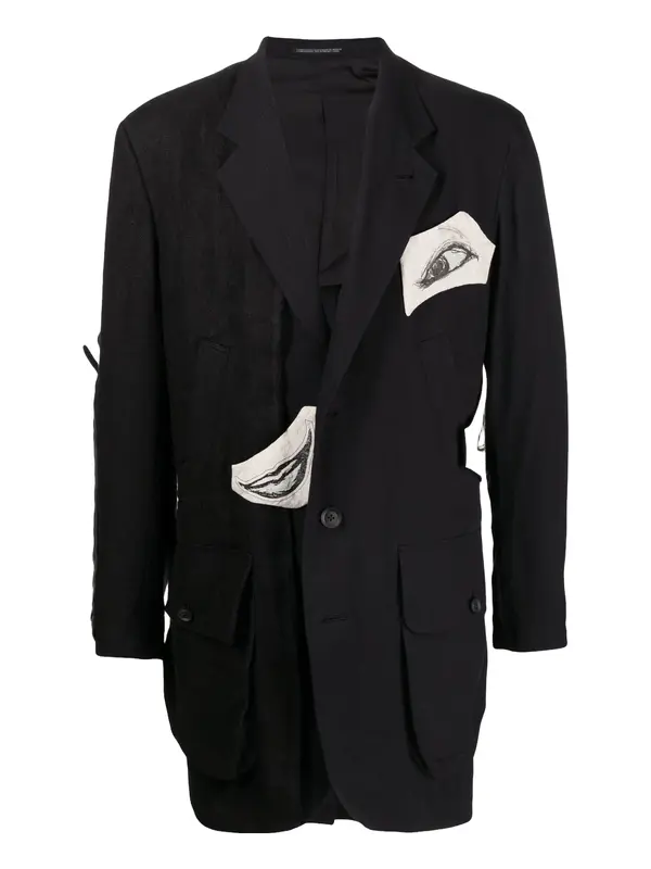 Yohji Yamamoto Graphic-print Blazer - Black