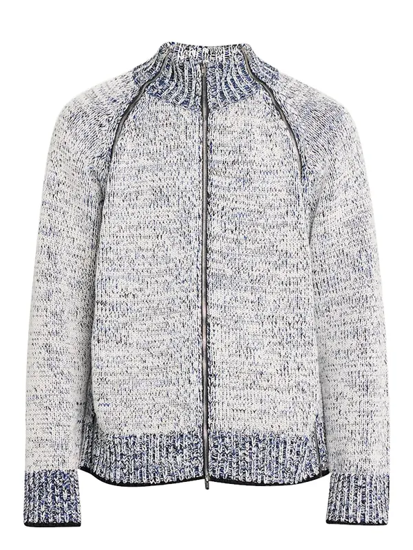 3.1 Phillip Lim Marled Full-zip Cardigan Sweater - Antwht Multi