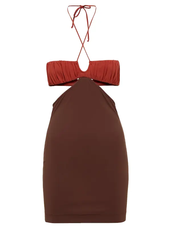 NENSI DOJAKA Cutout Mini Dress - Brown