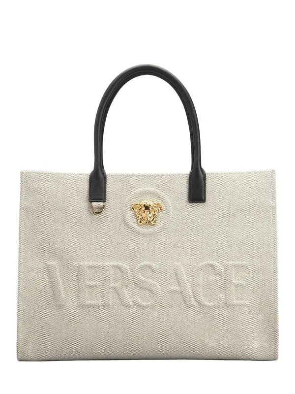 Versace La Medusa Logo Tote Bag - Black