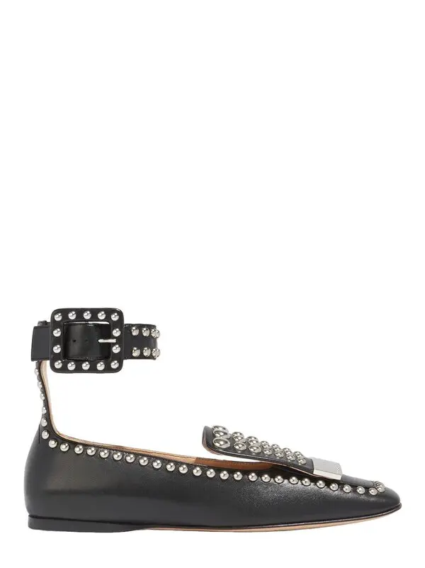 SERGIO ROSSI Sr1 Studded Leather Loafers - Black