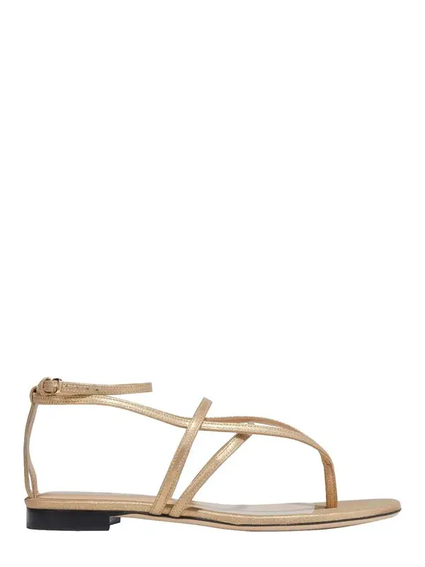 SERGIO ROSSI Metallic Suede Sandals - Gold