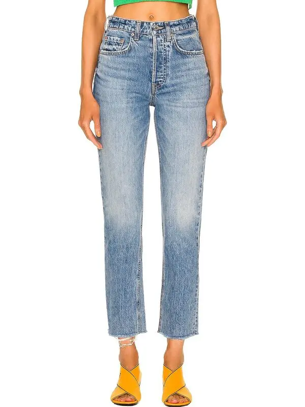 GRLFRND Karolina High-rise Straight Leg Jeans - La Playa