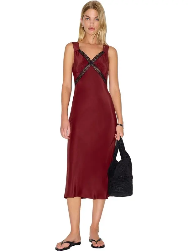 REFORMATION Provence Silk Dress - Pink