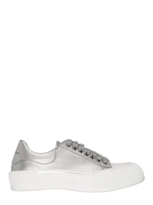 Alexander McQueen Deck Plimsoll Low-top Sneakers - Silver