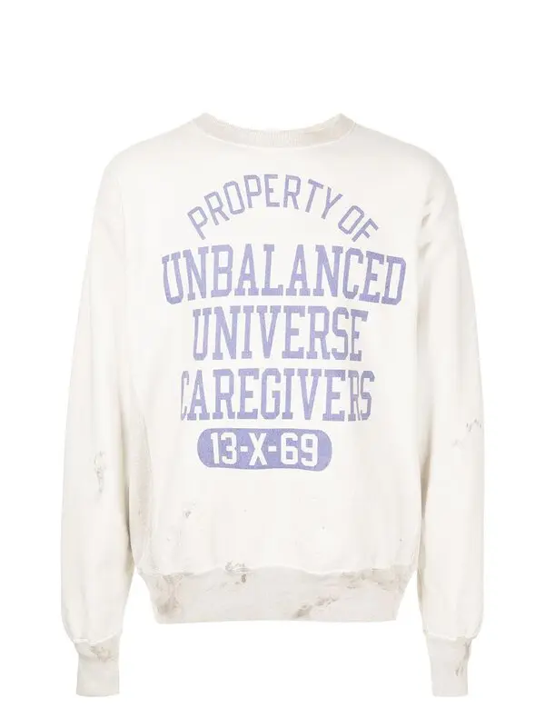 SAINT MXXXXXX Graphic-print Cotton Sweatshirt - White