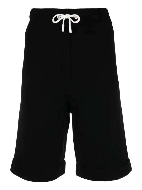 Max & Moi Rib-knit Merino Blend Shorts - Black