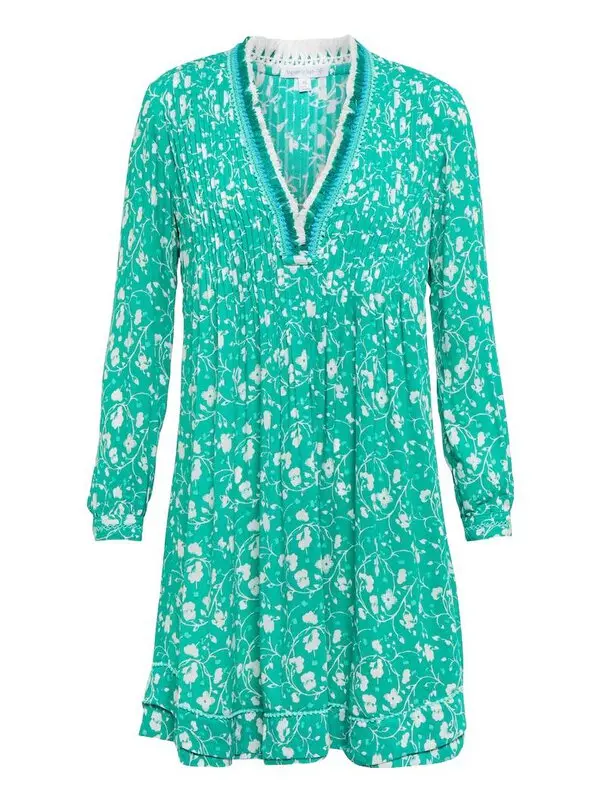 Poupette St Barth Ola Floral Georgette Minidress - Green
