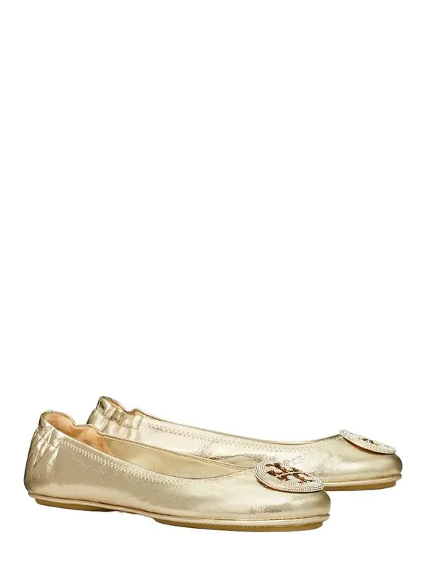 Tory Burch Minnie Travel Ballet Flats - Spark Gold/spark Gold