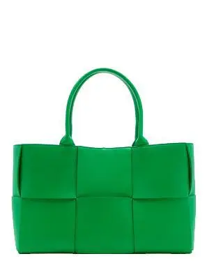 Bottega Veneta The Arco Small Leather Tote Bag - Green