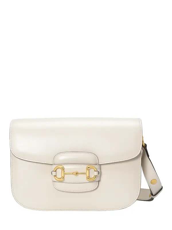 Gucci Horsebit 1955 Medium Shoulder Bag - White