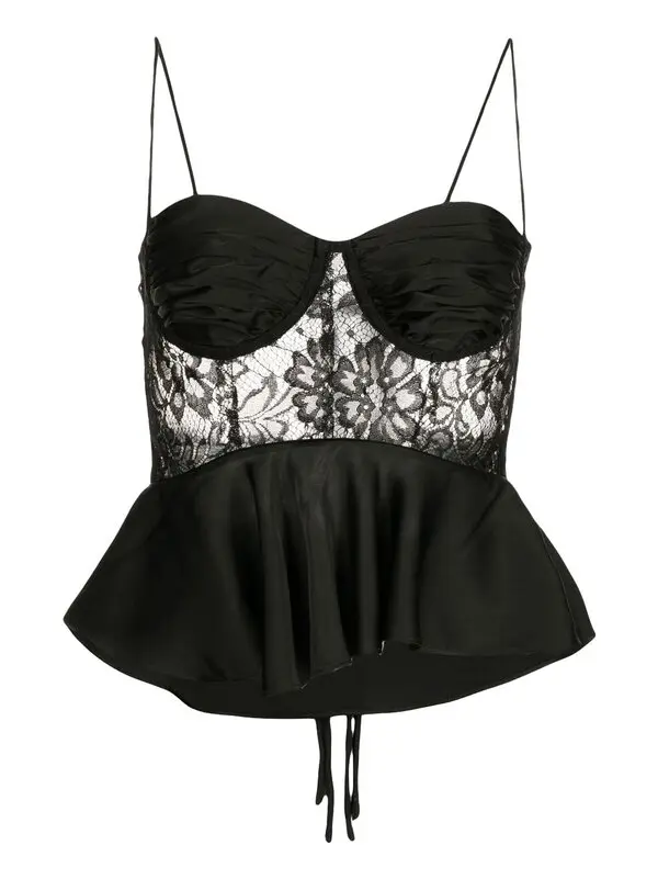 Natasha Zinko Lace-detail Camisole Top - Black