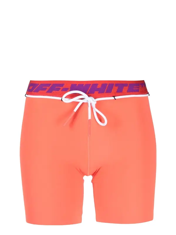 Off-White Logo-waistband Track Shorts - Orange
