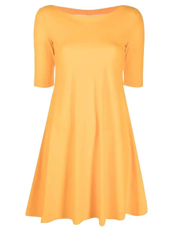 Patrizia Pepe Boat-neck A-line Mini Dress - Orange