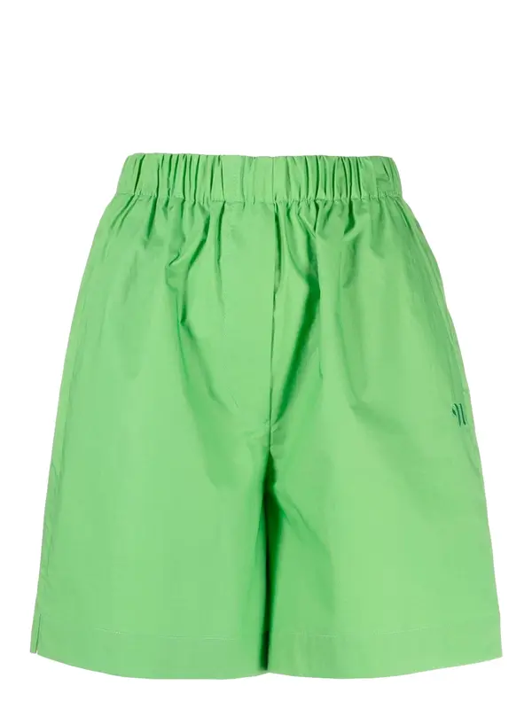 Nanushka Elasticated-waistband Cotton Shorts - Green