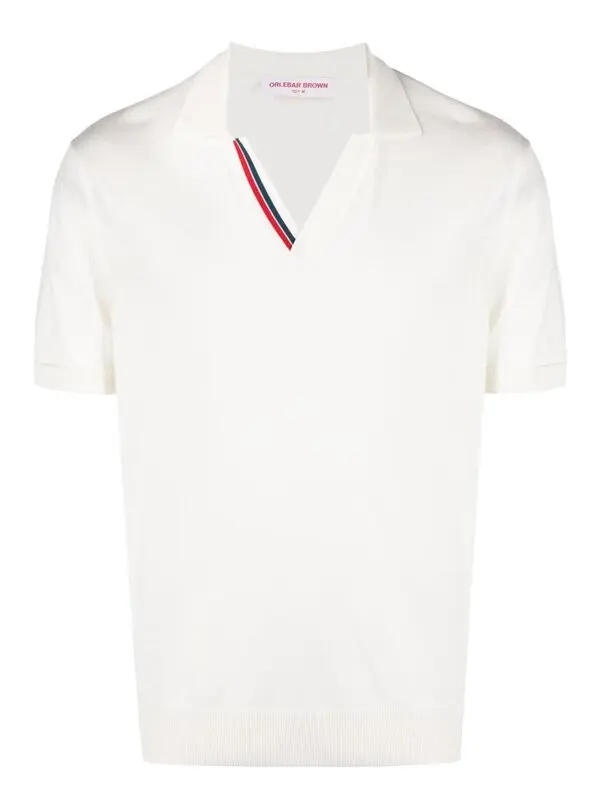 Orlebar Brown Contrasting-trim Detail Polo Shirt - White