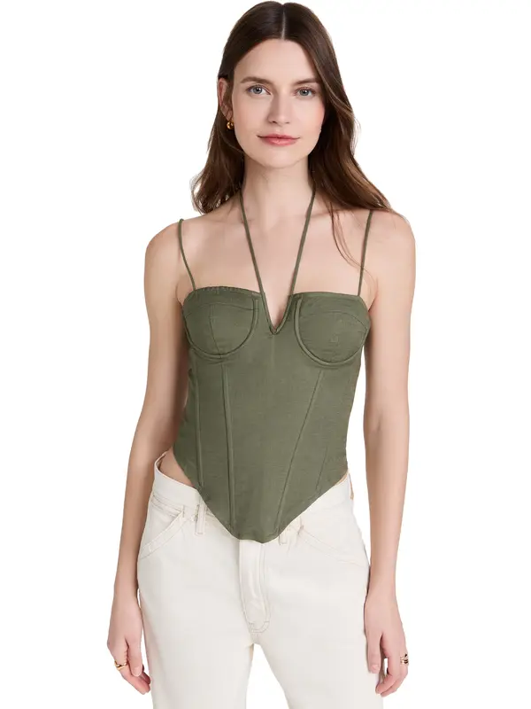 Lioness Del Gato Corset Top - Khaki