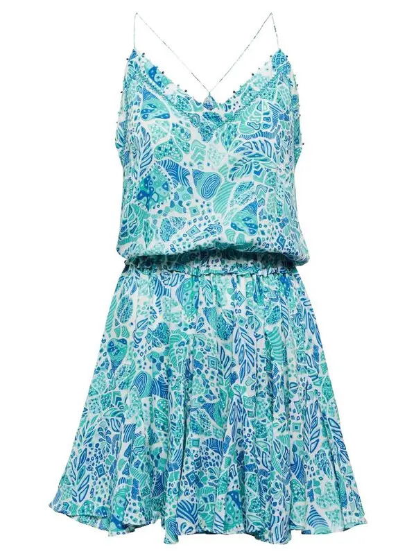 Poupette St Barth Laurie Printed Mini Dress - Blue
