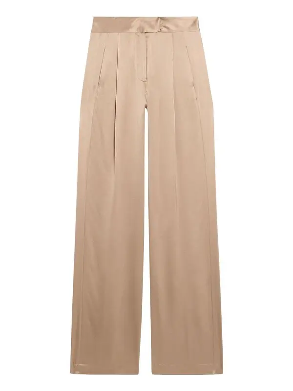 Michelle Mason Silk-satin Wide-leg Pants - Neutral