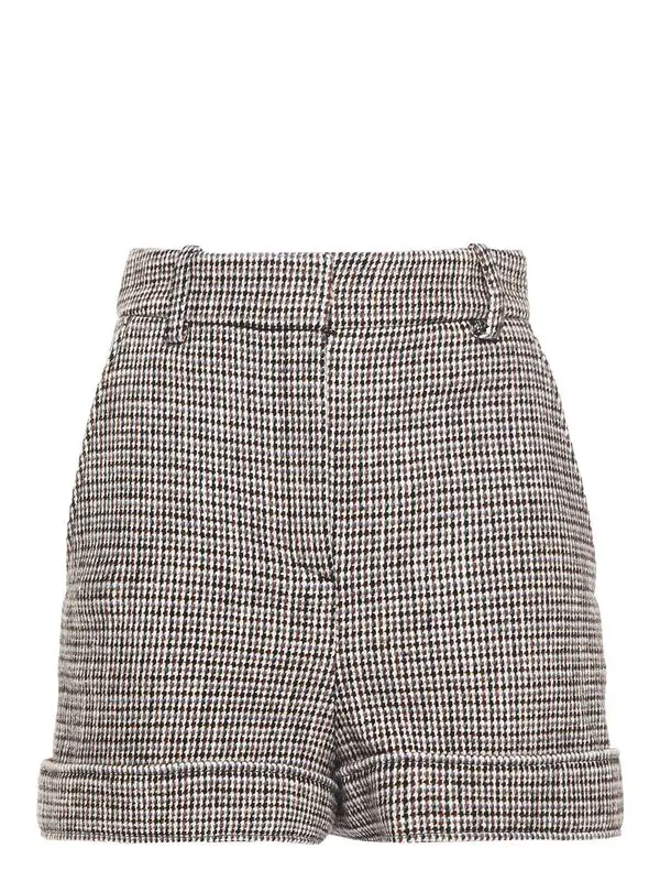 Maje Tweed High-rise Shorts - Dark Gray