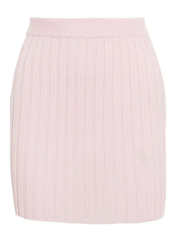 Helmut Lang Ribbed Wool Mini Skirt - Baby Pink