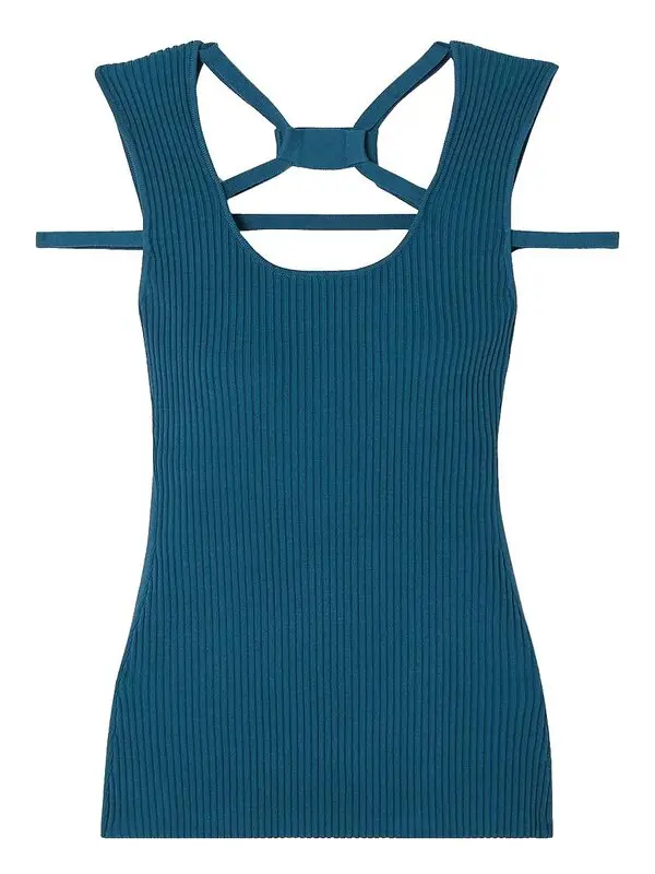 ROKSANDA Ribbed-knit Tank - Petrol