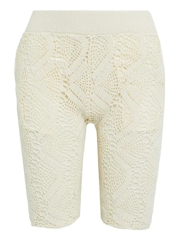 Helmut Lang Crocheted Shorts - Cream