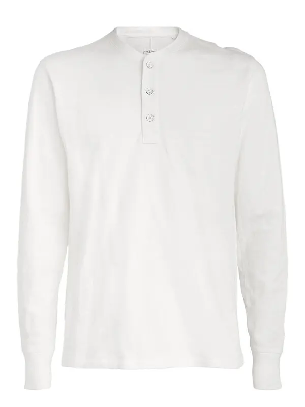 Rag & Bone Cotton Henley T-shirt - White
