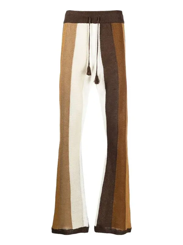 Amiri Striped Straight-leg Trousers - Brown