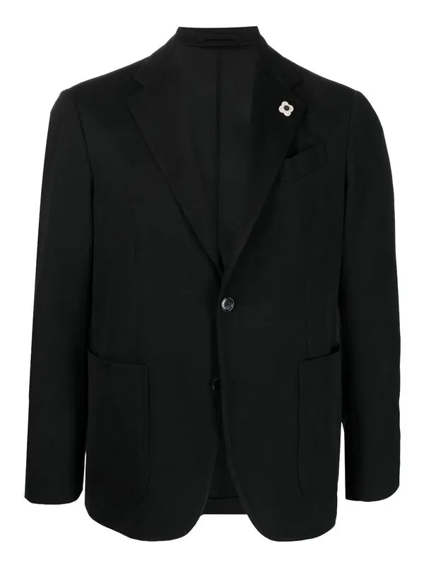 LARDINI Buttoned-up Single-breasted Blazer - Black