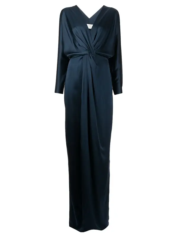 Michelle Mason Twist-detail Silk Gown - Blue