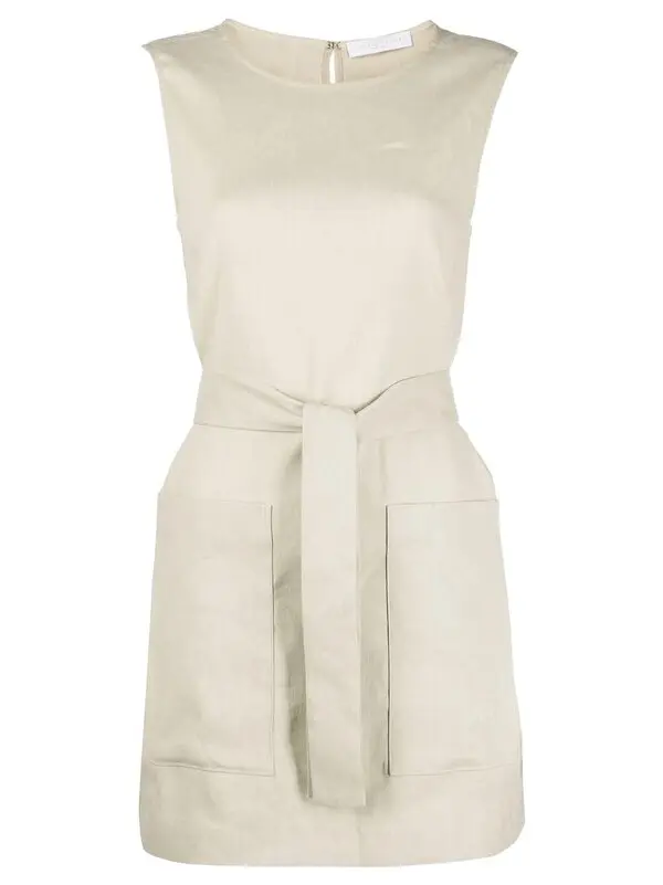 Fabiana Filippi Sleeveless Belted Dress - Neutrals