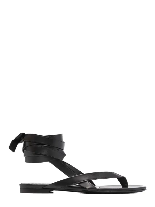 Attico Ankle-strap Flat Sandals - Black