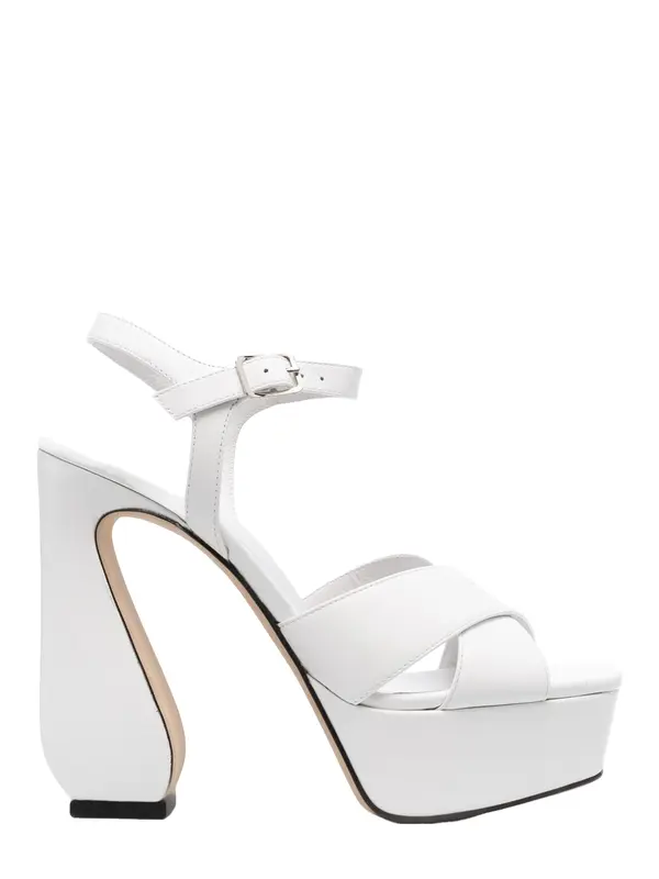 SERGIO ROSSI Platform Sculpted-heel Sandals - White