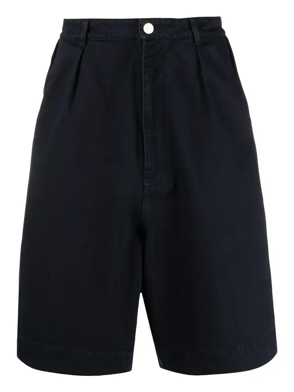 Raf Simons Pleat-detail Bermuda Shorts - Blue