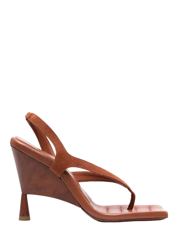 GIABORGHINI Rose Sculpted High Heel Slingback Sandals - Brown