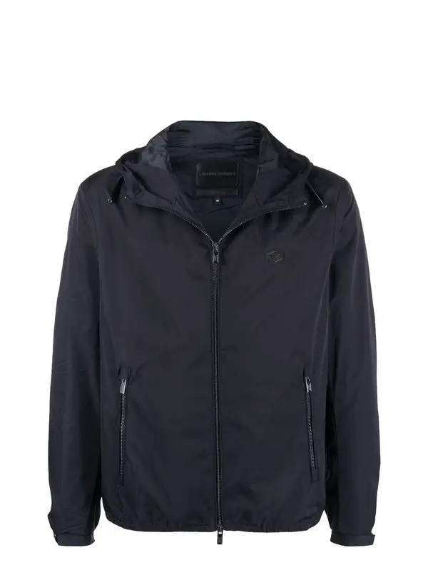 Emporio Armani Water-repellent Hooded Jacket - Blue